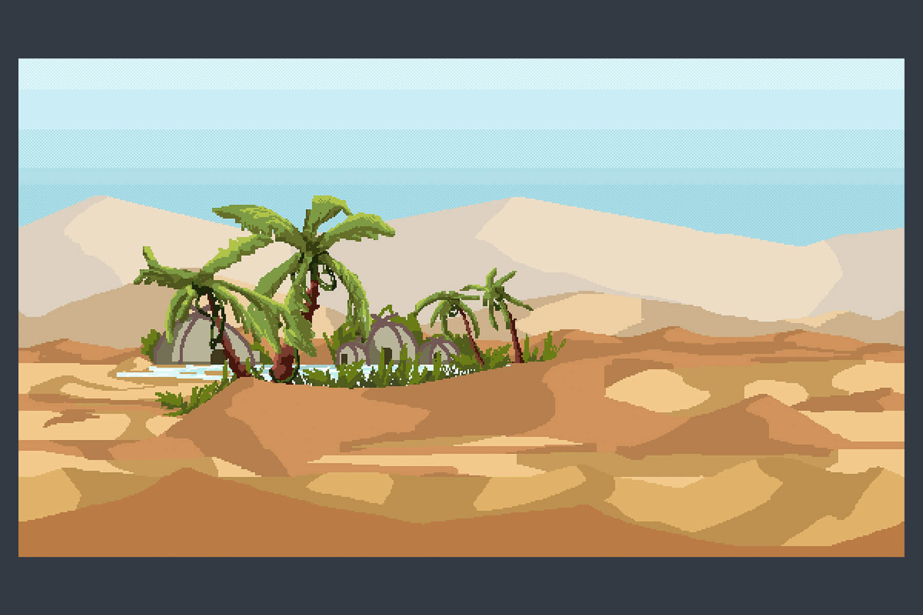 Free Desert Oasis Pixel Art Background Pack by 2D Game Assets on Dribbble