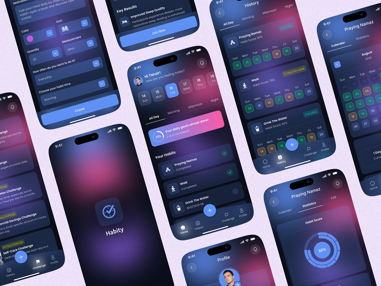 Habit Tracker Mobile App Ui Ux Design | Habit Tracking App by Tanzir ...