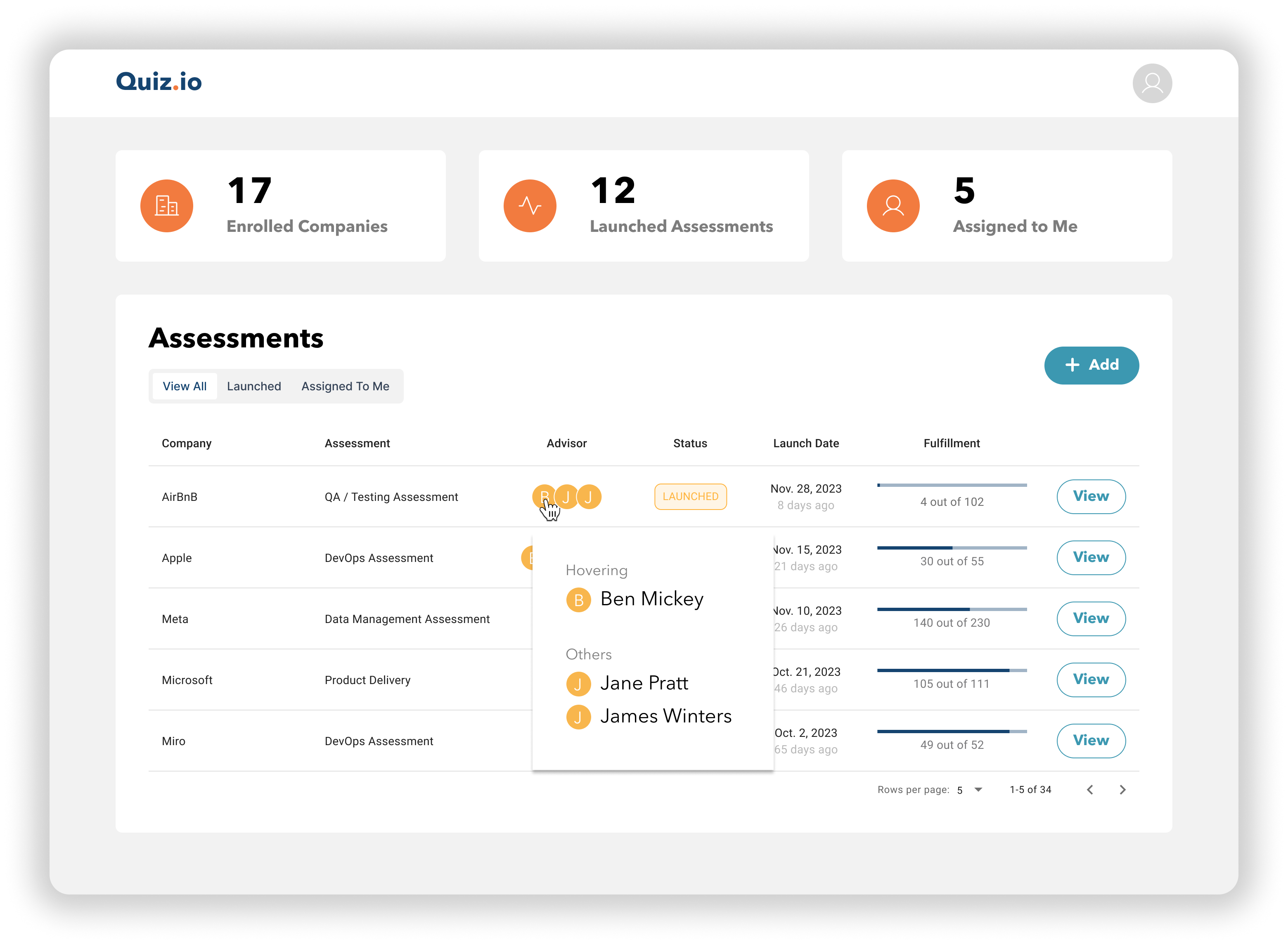 Quiz Management Dashboard by Daniel Alfaro R. on Dribbble