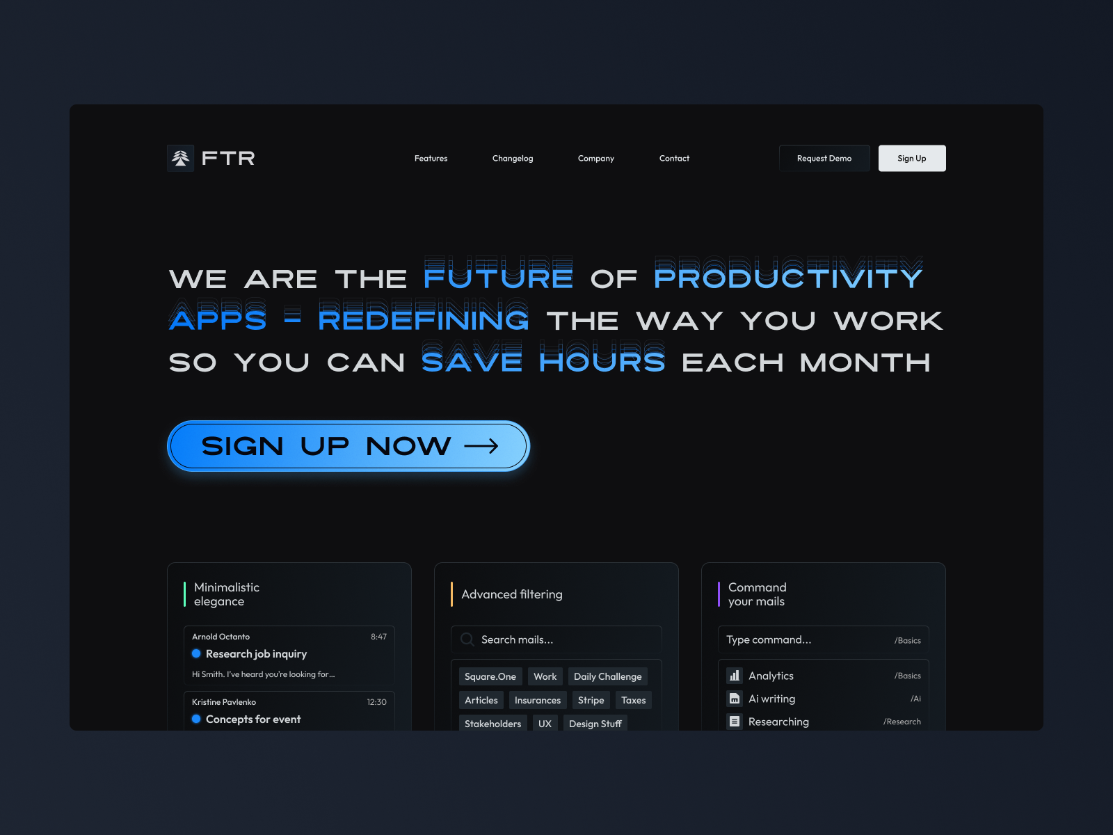 FTR Hero Screen by Sergei Bumazhnov on Dribbble