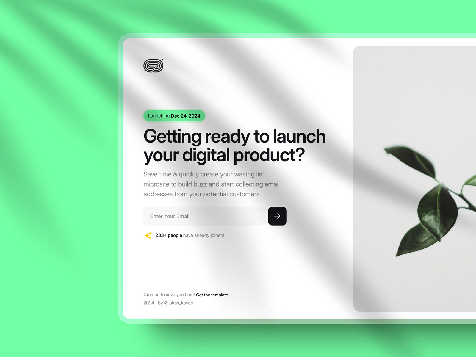 Splash page template by Lukáš Kováč on Dribbble