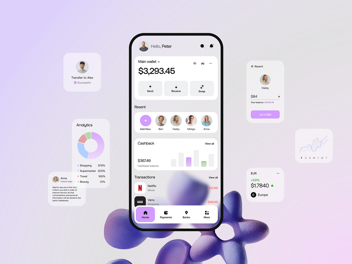 Finance App UI Design by Kyrylo Soliar for SOLAR Digital on Dribbble