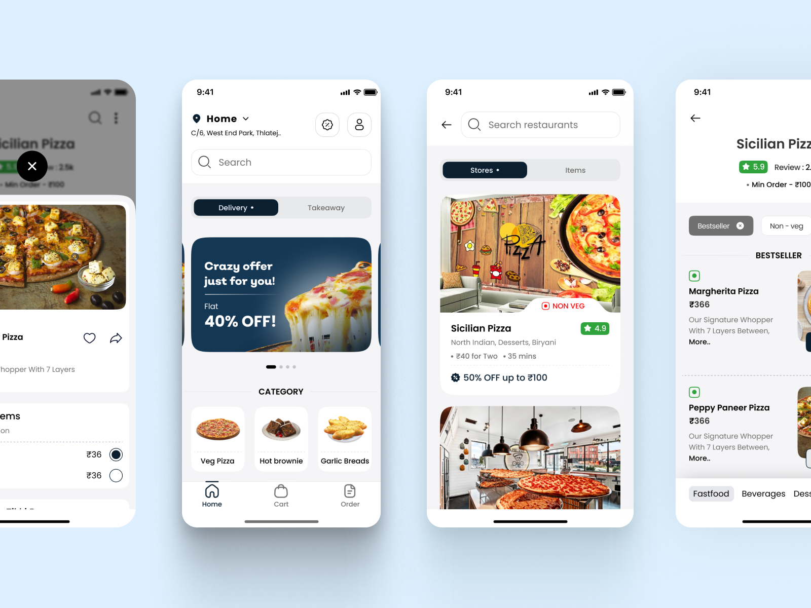 Online Pizza Delivery App UI Design 🍕 by Deonde on Dribbble