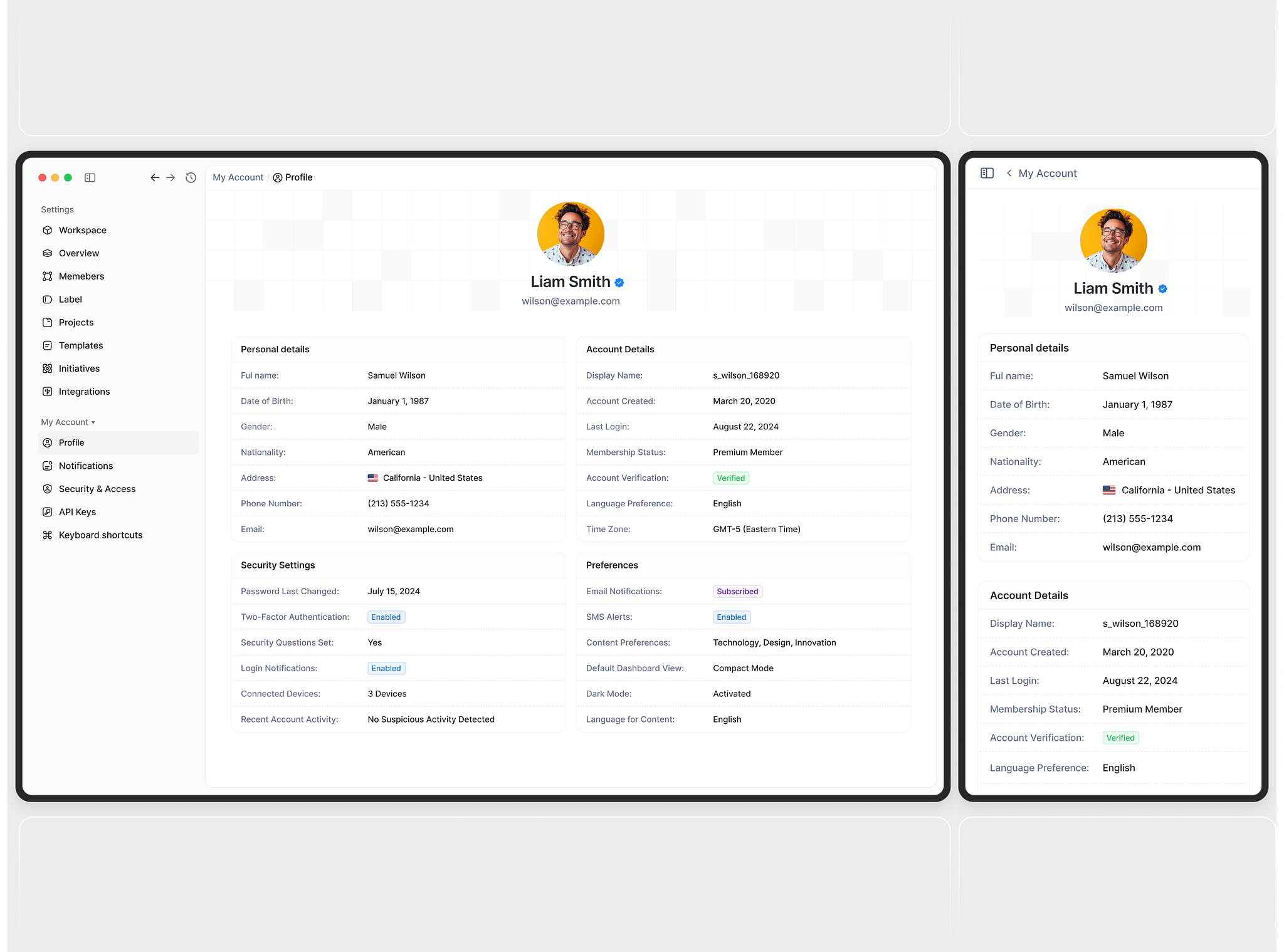 Profile Page Design by Dmitry Sergushkin on Dribbble