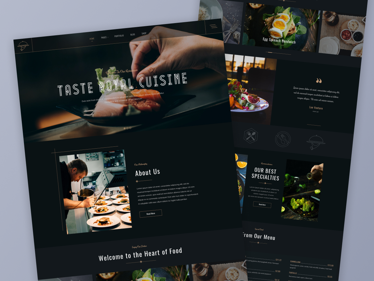 Restaurant Website Design Template by WebbyCrown Solutions on Dribbble