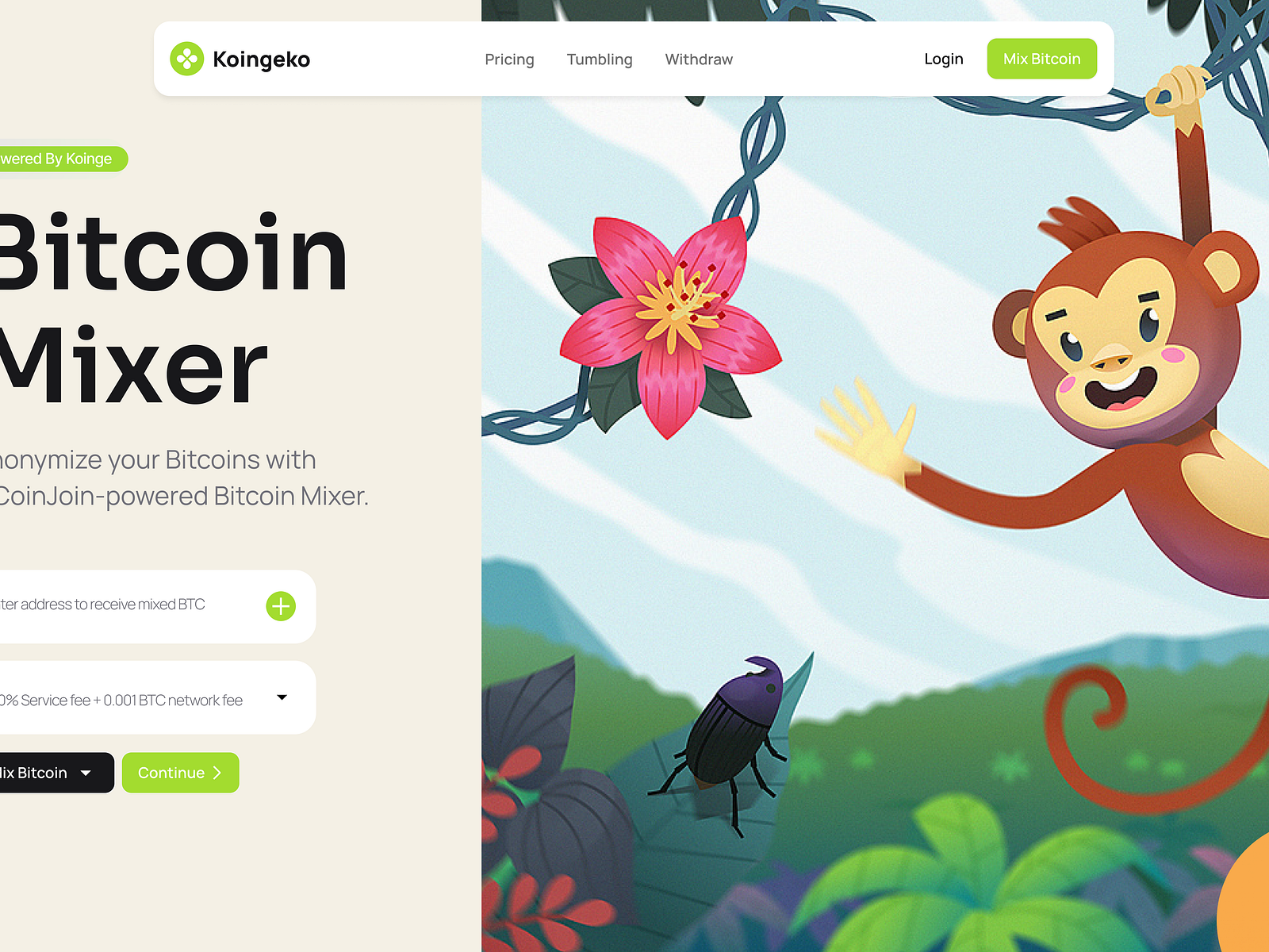 Bitcoin mixer website by lemmy ux on Dribbble