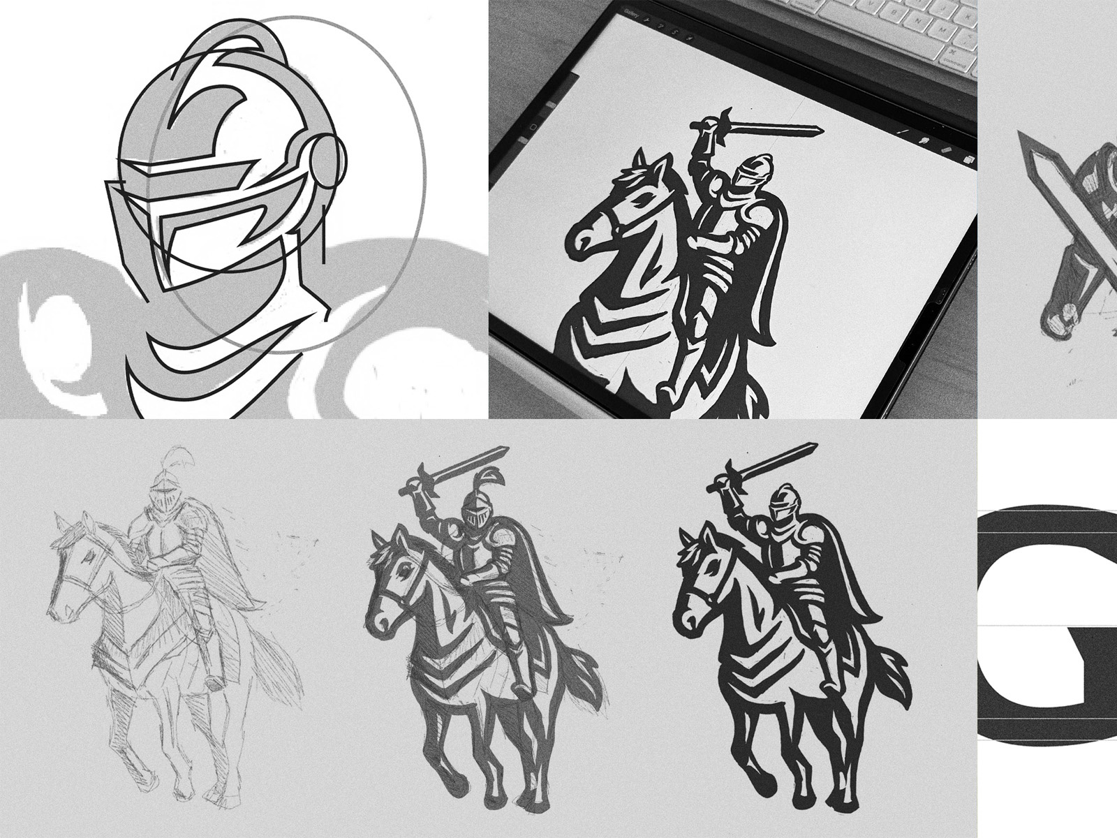 Grace Academy Knights | Process by Dan Blessing | Design Shark® on Dribbble