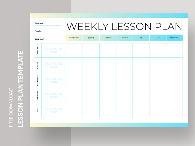 Weekly Lesson Plan by Gdoc on Dribbble