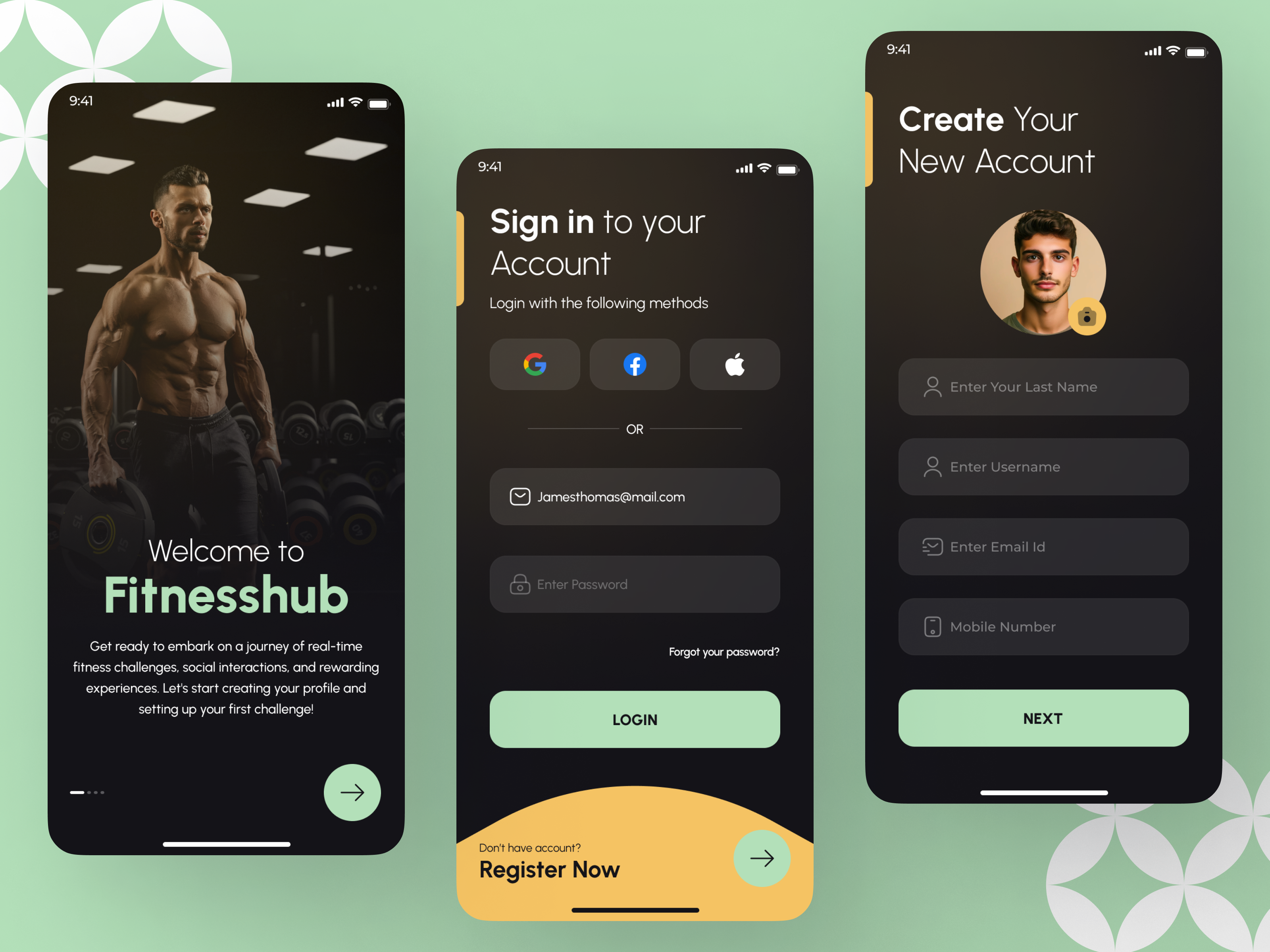 Browse thousands of Login Fitness App Page images for design ...