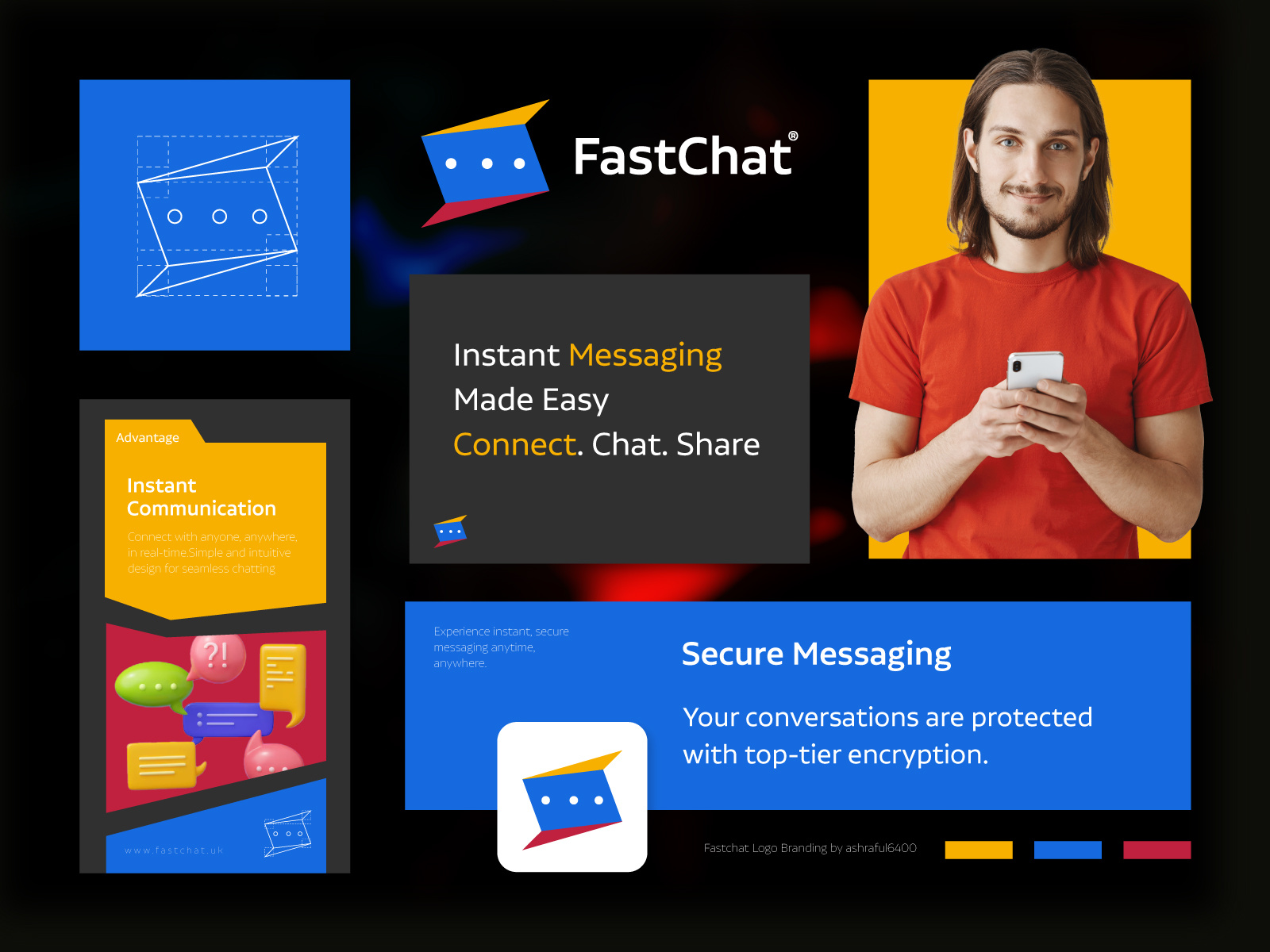 Fast Chat Logo Design (Unused Concept) by Md Ashraful Islam on Dribbble