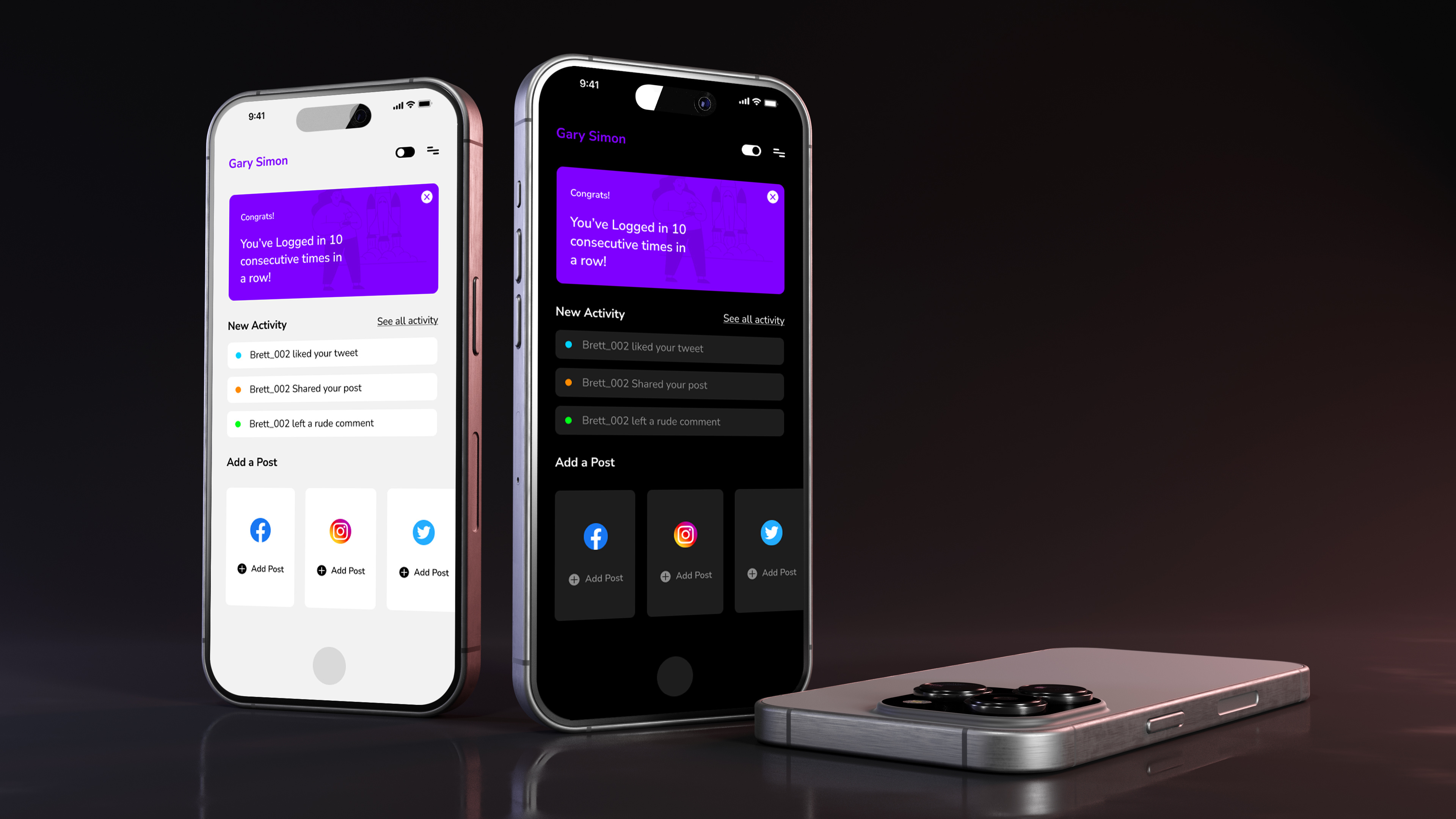 Dark & White Mood iOS App UI/UX Design by MD Najmul Hasan on Dribbble