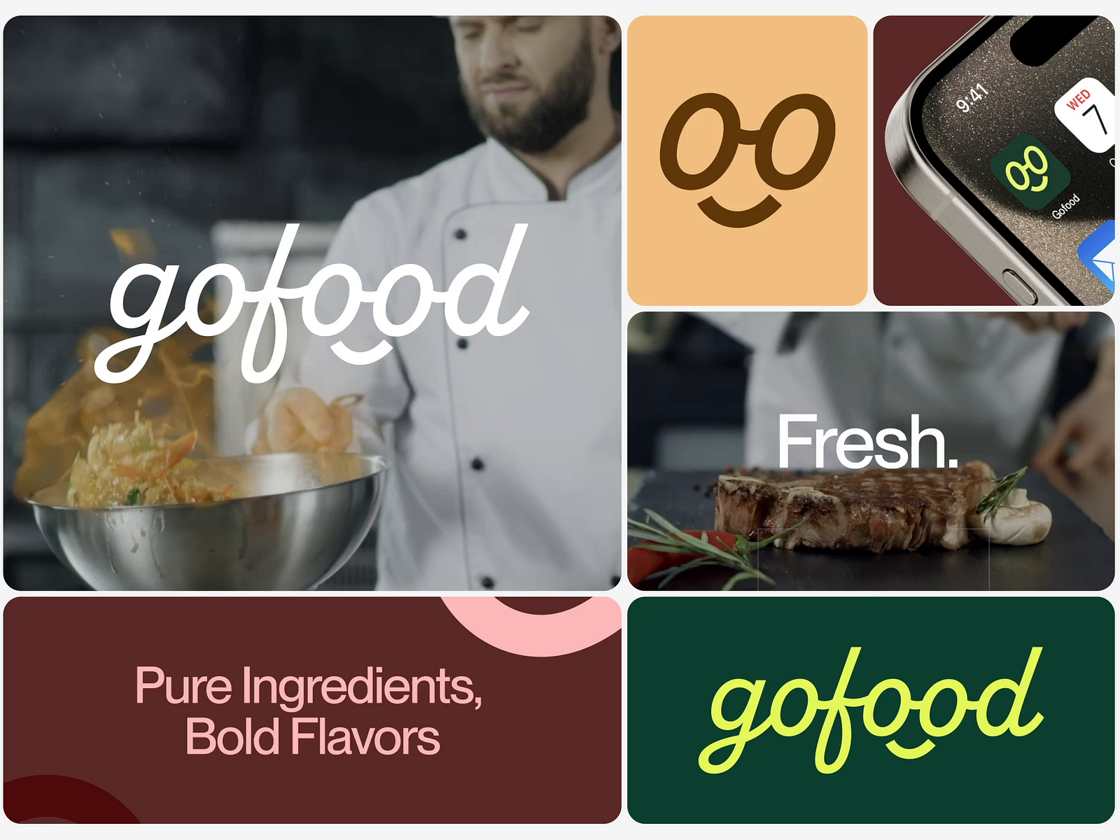 Gofood Logo & Brand Identity by Ashik🕷️ on Dribbble