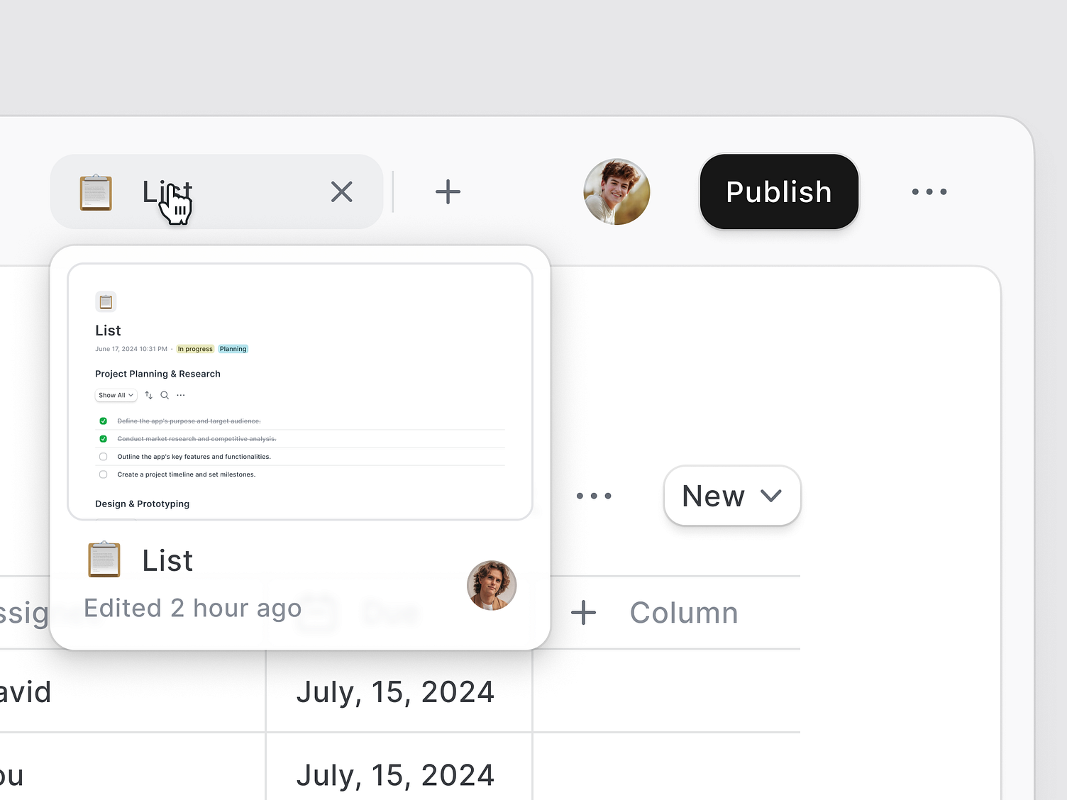 Tab thumbnail by Andrew Mialszygrosz on Dribbble