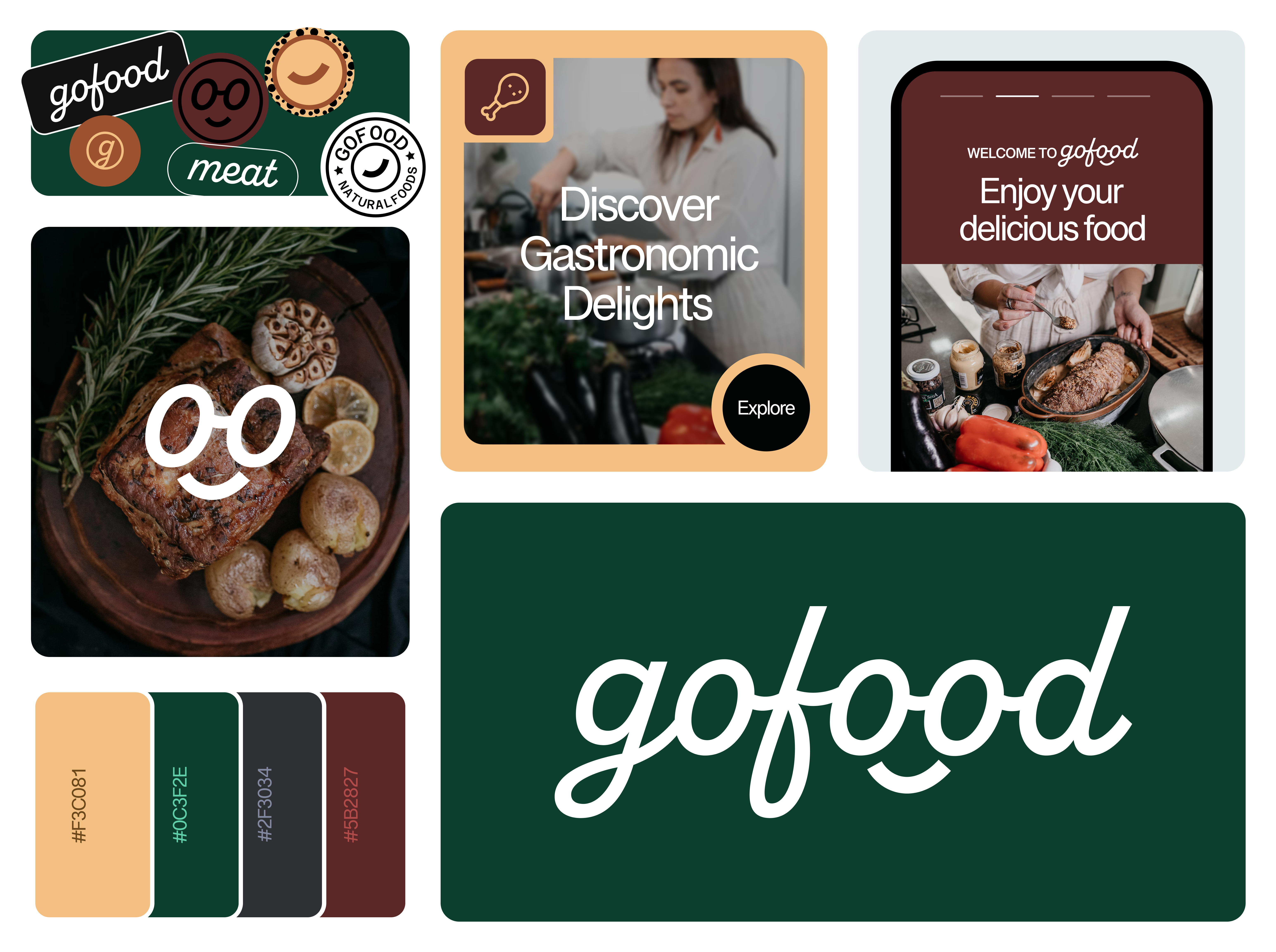 Gofood Logo & Brand Identity by Ashik🕷️ on Dribbble