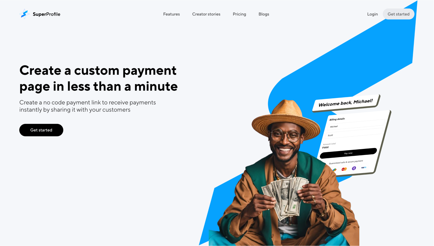 SuperProfile - hero section by Amritansh Soni on Dribbble