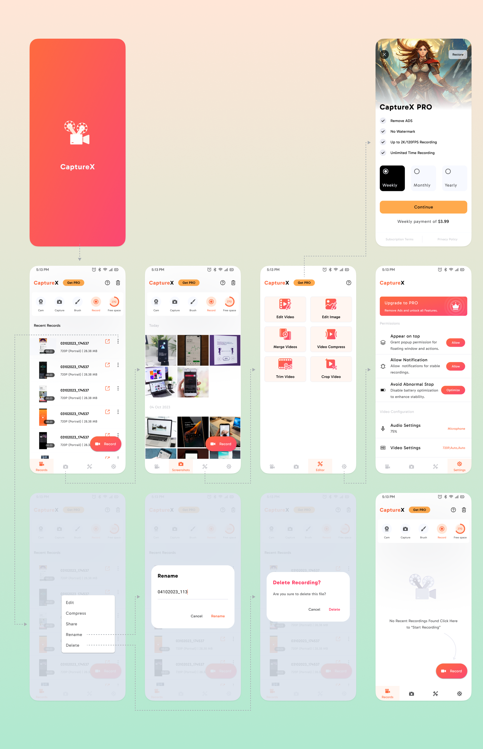 Mobile Screen Recording App UI Design by Hamza Amanat on Dribbble