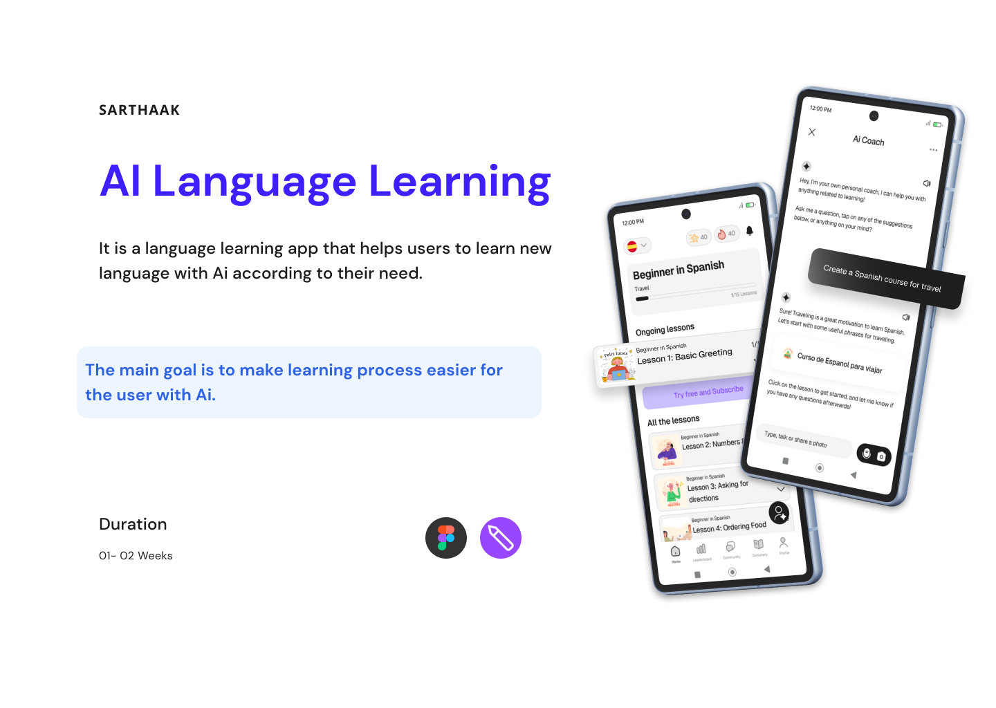Ai Language Learning App by Sarthaak Pal on Dribbble