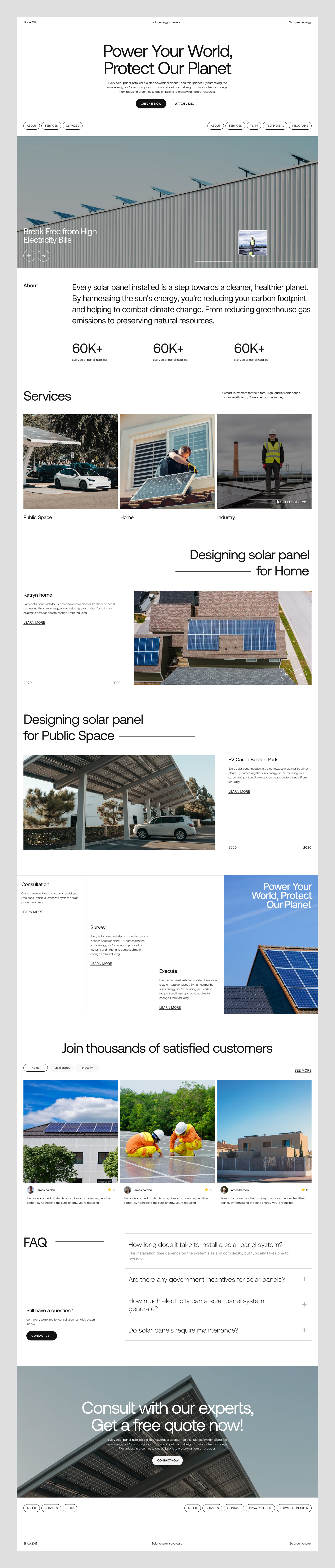 Solar Panel Landing Page by Adhitya Putra for Hatypo Studio on Dribbble