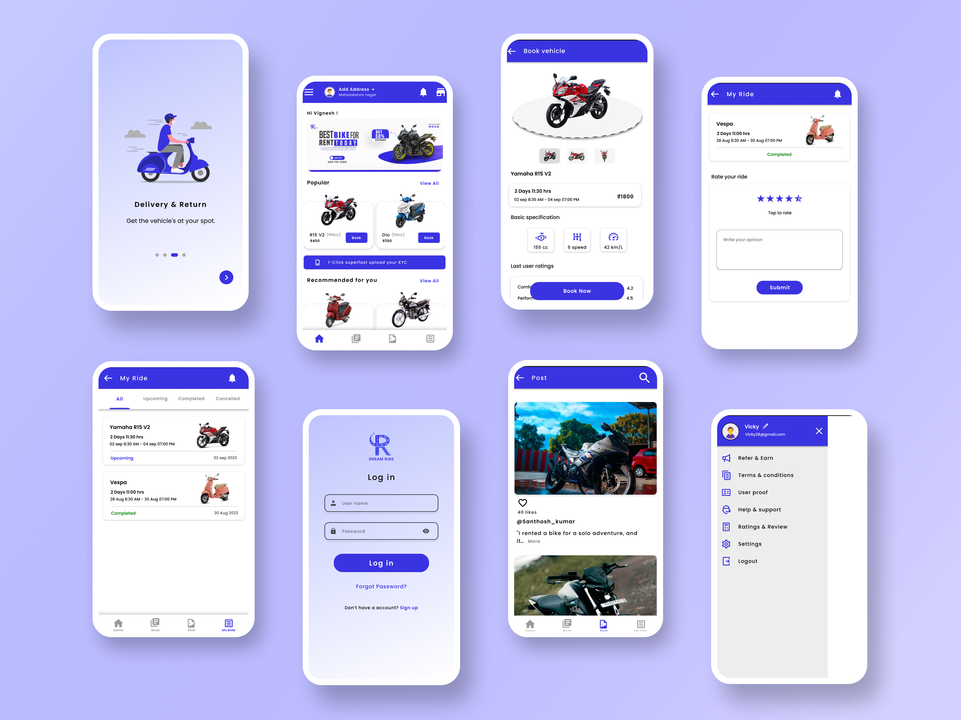 Bike Rental App Design by Vignesh B on Dribbble