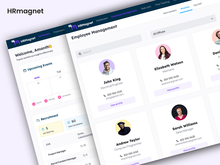 HRmagnet - Project Management by Bibi Rahamatha on Dribbble