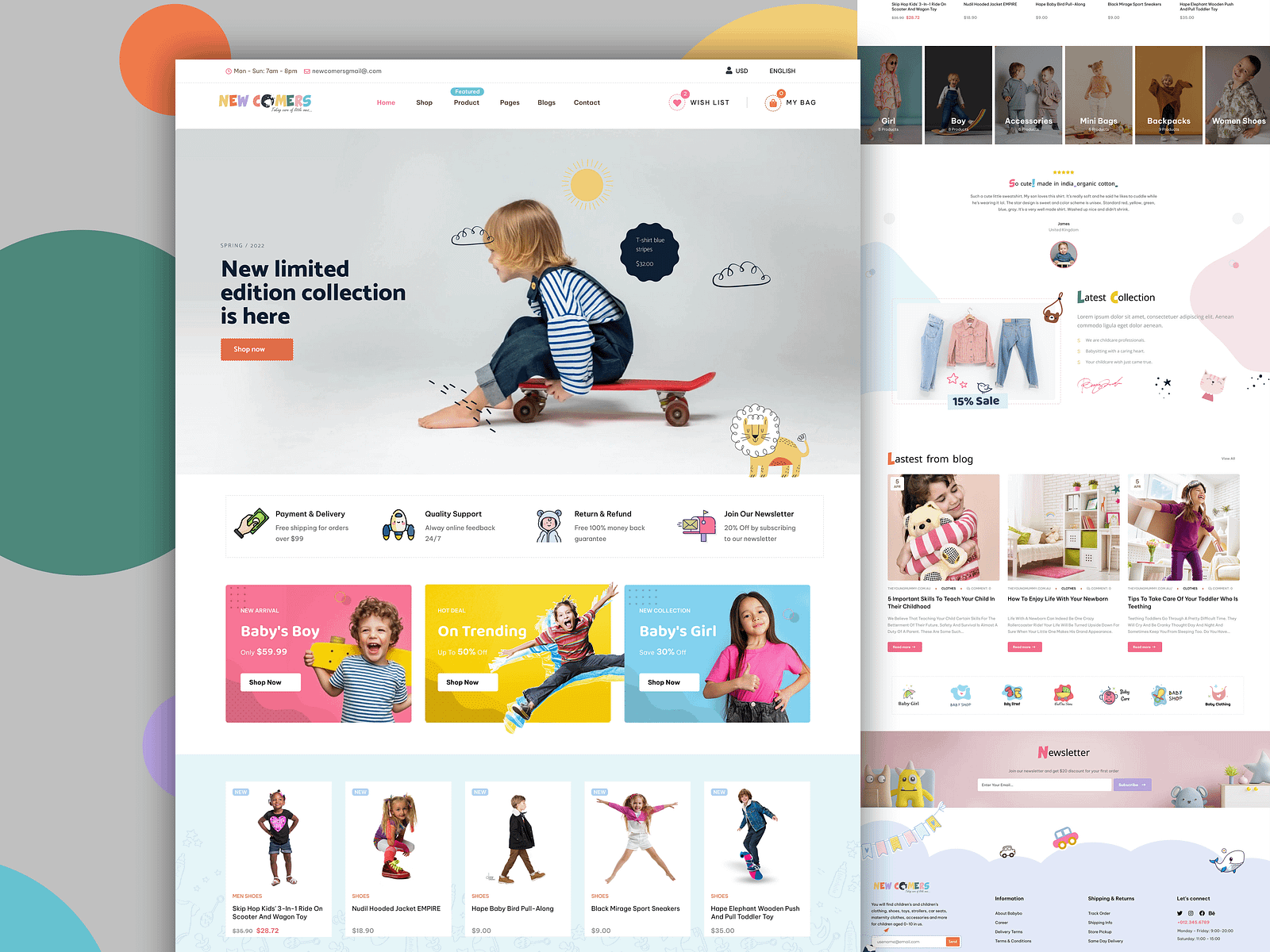 New Comers Kids Fashion Web Design by M Abubakar Mehar on Dribbble