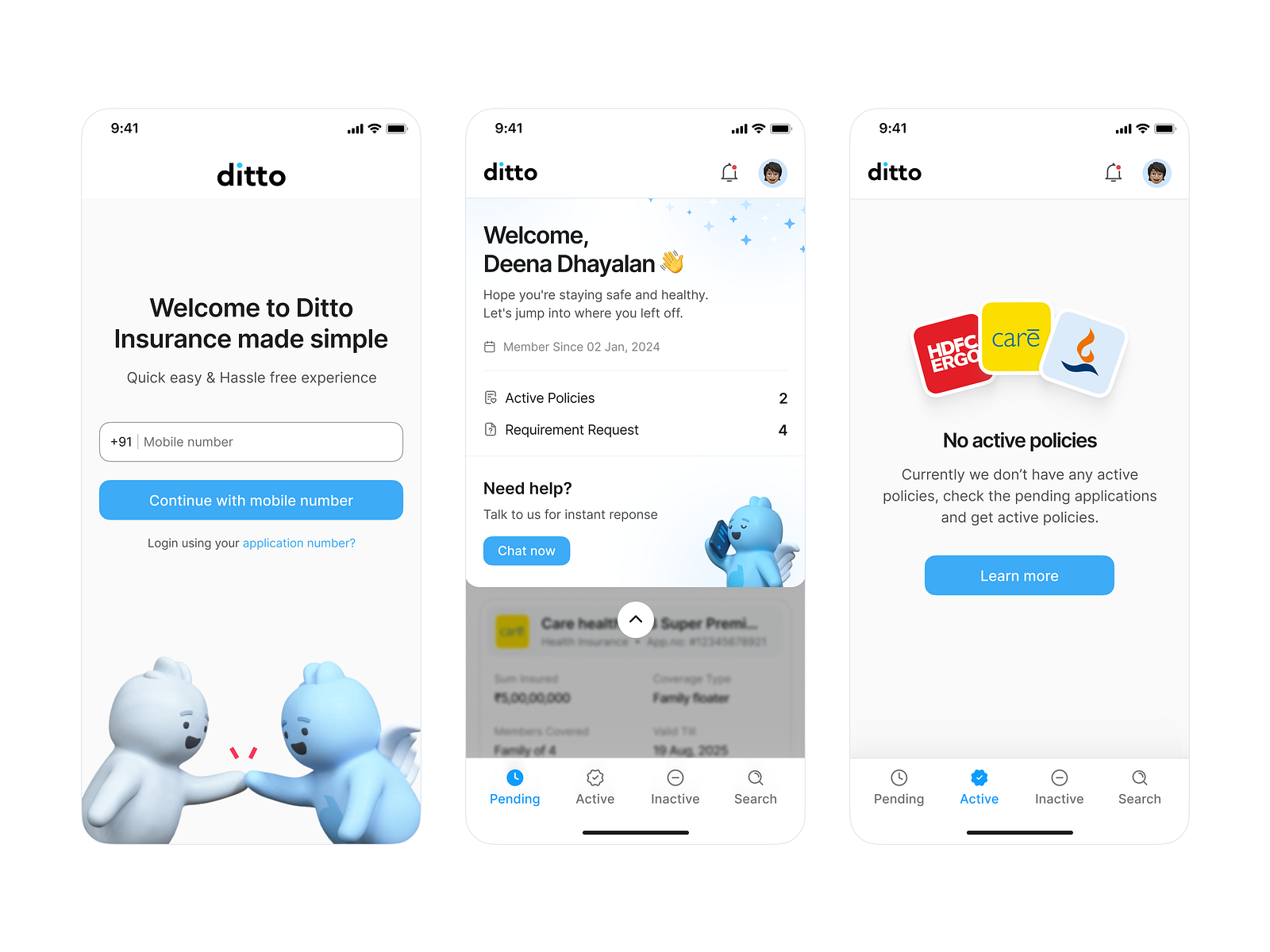 [Projects] → Ditto Customer Dashboard 📱 by Deena Dhayalan for Timeless ...