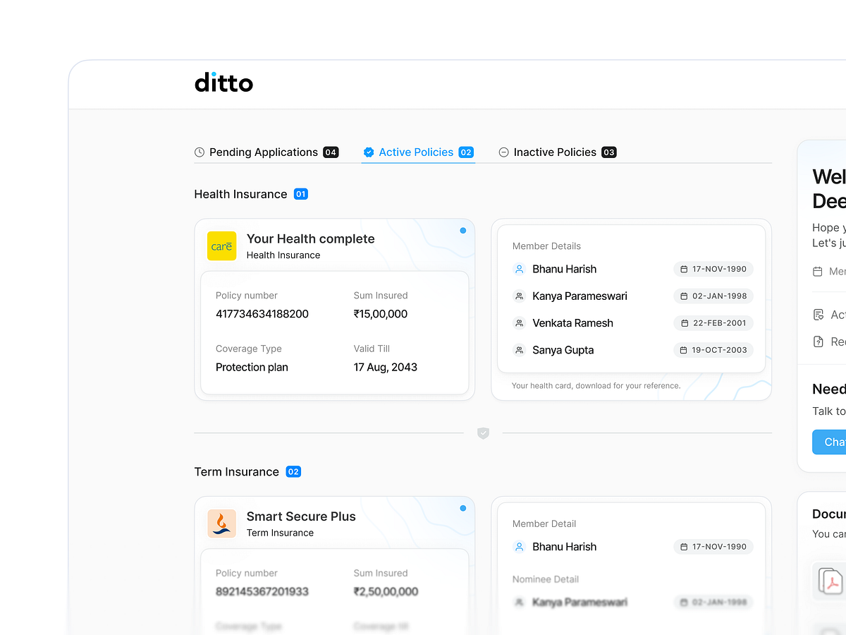 [Projects] → Ditto Customer Dashboard 02 by Deena Dhayalan for Timeless ...