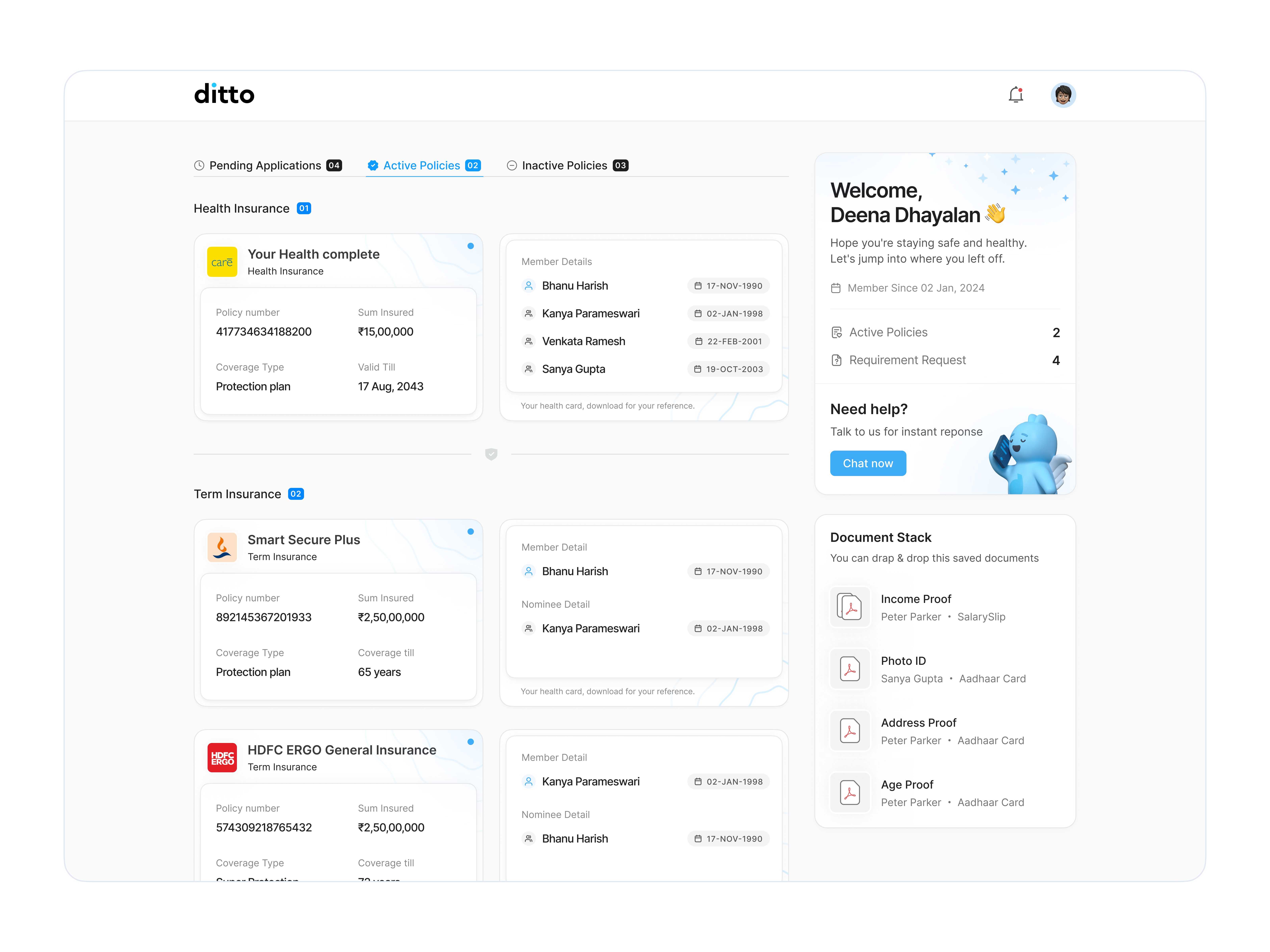 [Projects] → Ditto Customer Dashboard 02 by Deena Dhayalan for Timeless ...