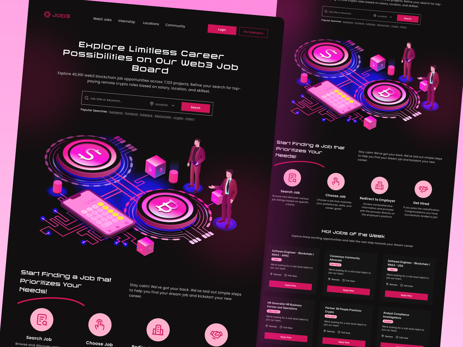 Job3 - Web3 and Crypto Job Platform Landing Page by Imam Abullaisi on ...