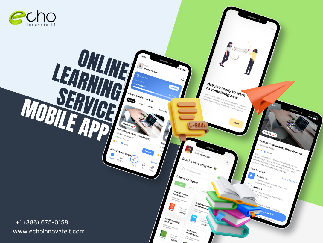 online learning service mobile app by Echoinnovate IT - Mobile App Development & AI digital ...