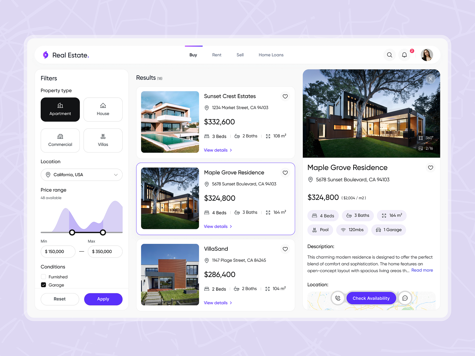 Real Estate Web App Design by Honeycomb Software on Dribbble