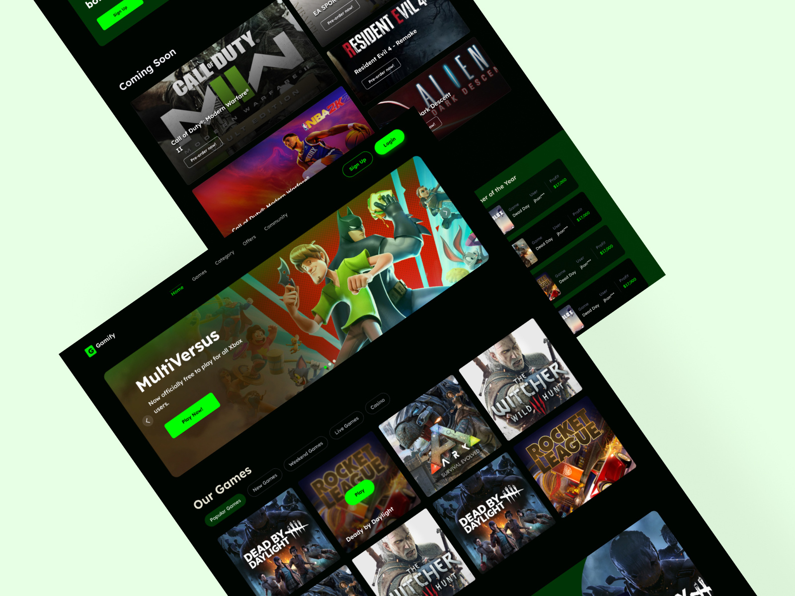 Gamify - Multi-Gaming Landing Page by Nur Uddin Patwary on Dribbble