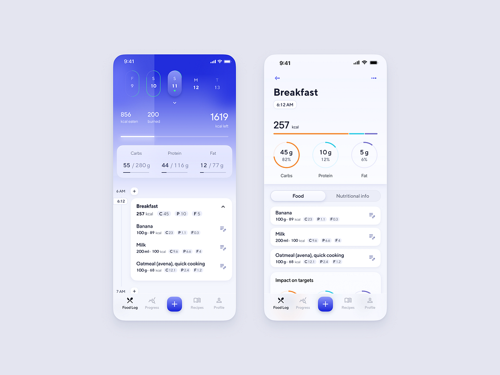 Calorie Tracking Ui Exploration By Vitaly Rubtsov On Dribbble