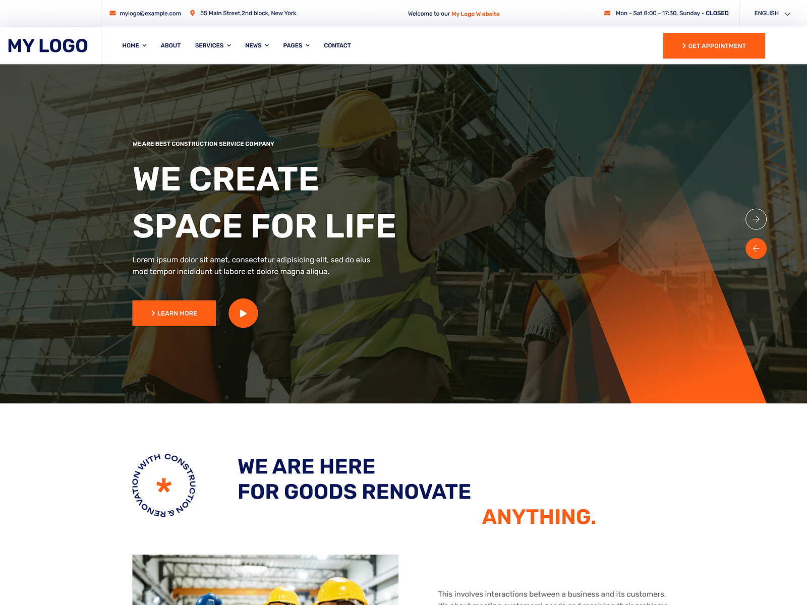 Construction Website UI Design | Streamlined and Professional In by ...