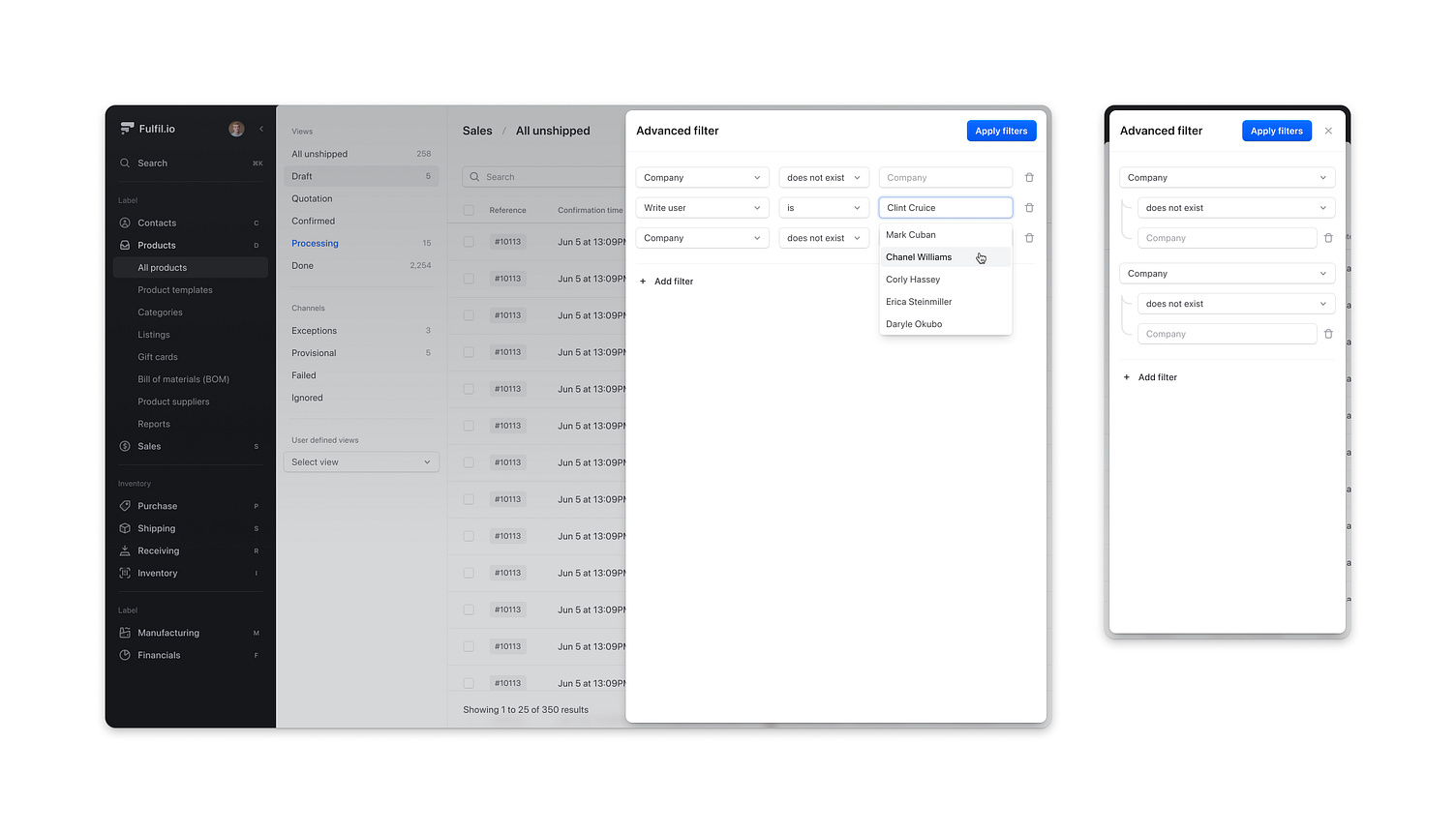 Advanced filter by James on Dribbble