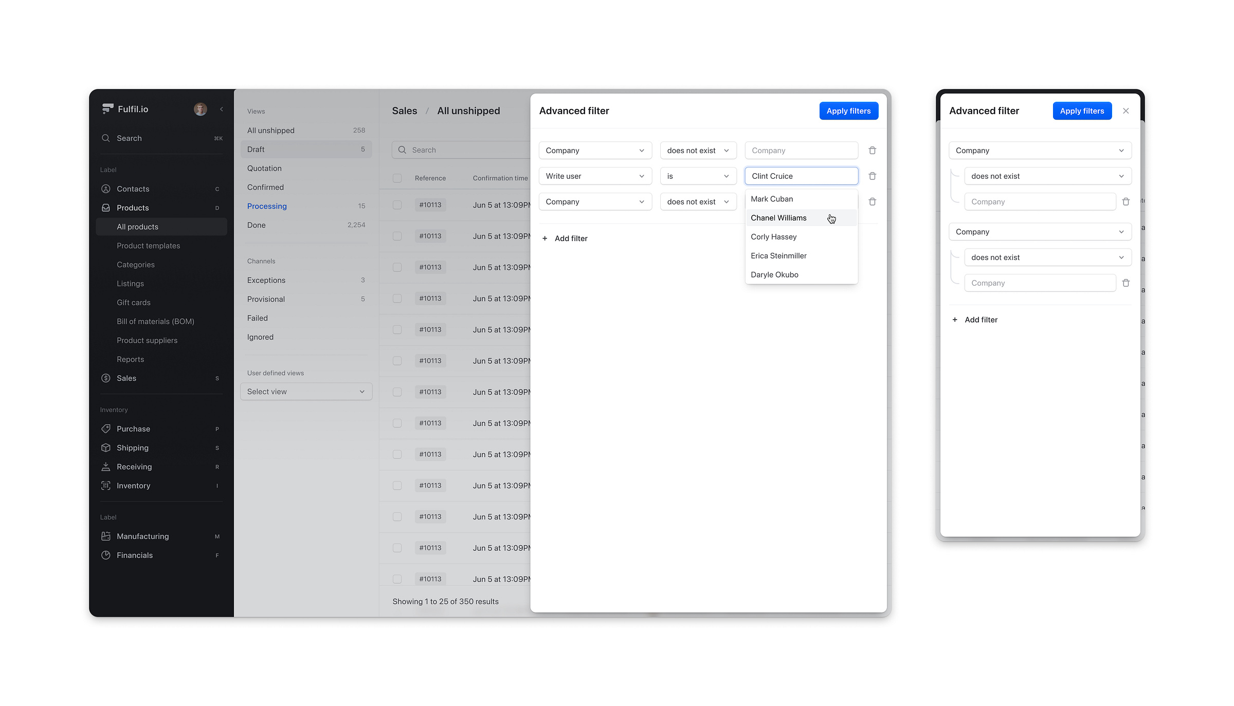 Advanced filter by James on Dribbble