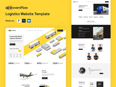Transportation & Logistics Webflow Website Template by VictorFlow on ...