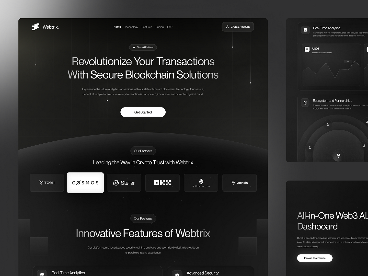 Webtrix - Web3 Finance Blockchain Platform Landing Page by Teguh Irvan Ariyanto for Korsa on ...