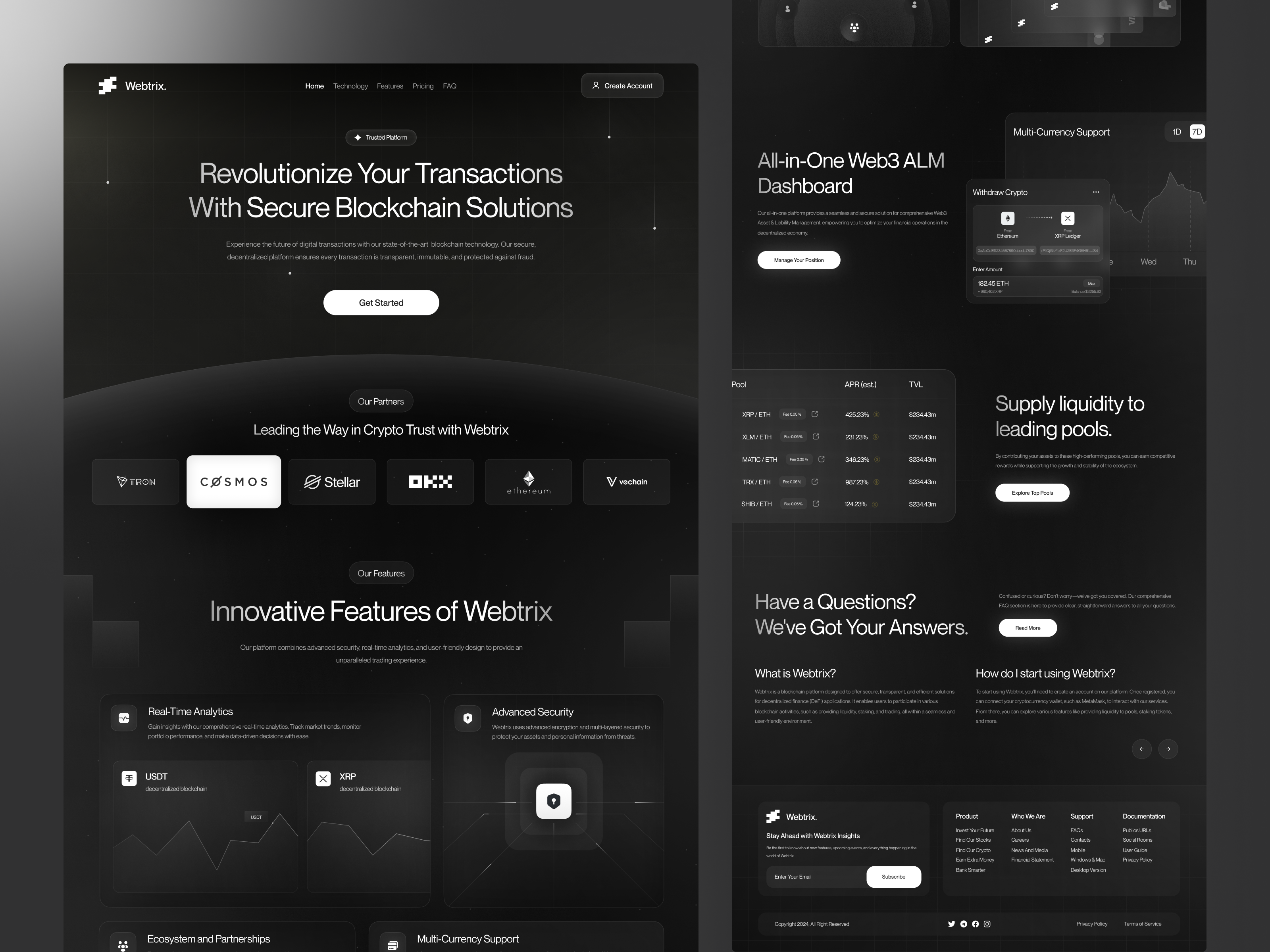 Webtrix - Web3 Finance Blockchain Platform Landing Page by Teguh Irvan Ariyanto for Korsa on ...