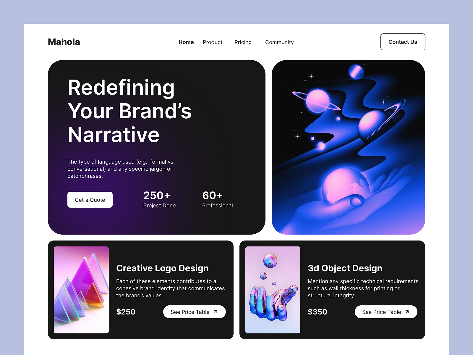 Creative design website UI design by Sazidur Rahman on Dribbble