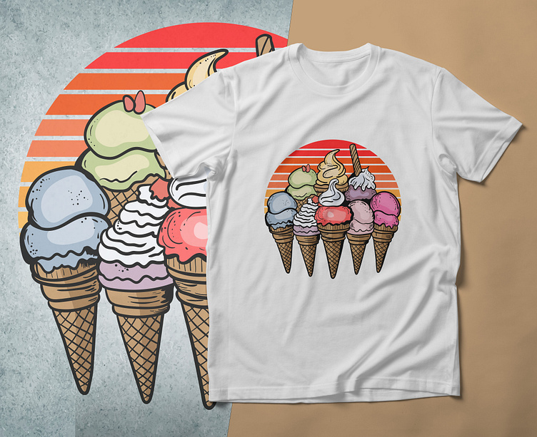 ice cream t shirt design by Tanvir Hasan on Dribbble