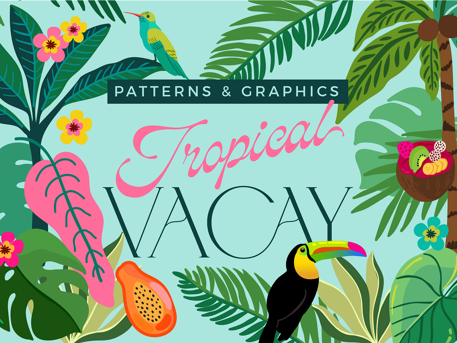 Tropical Vacay Kit 🌴🌺🍹 by Ana-Maria Motorga on Dribbble