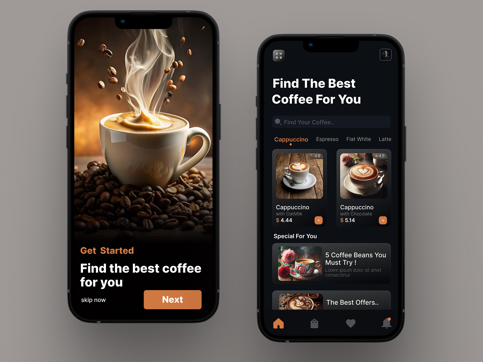 Coffee app Design by Mahnoor Mehboob on Dribbble
