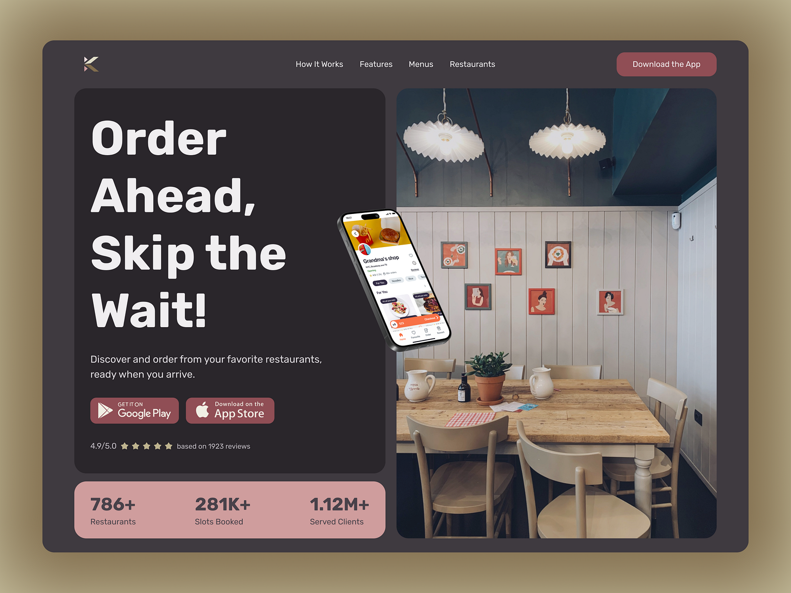 Food Booking App landing page Dark Mode Web Design UI UX by Mostafa ...