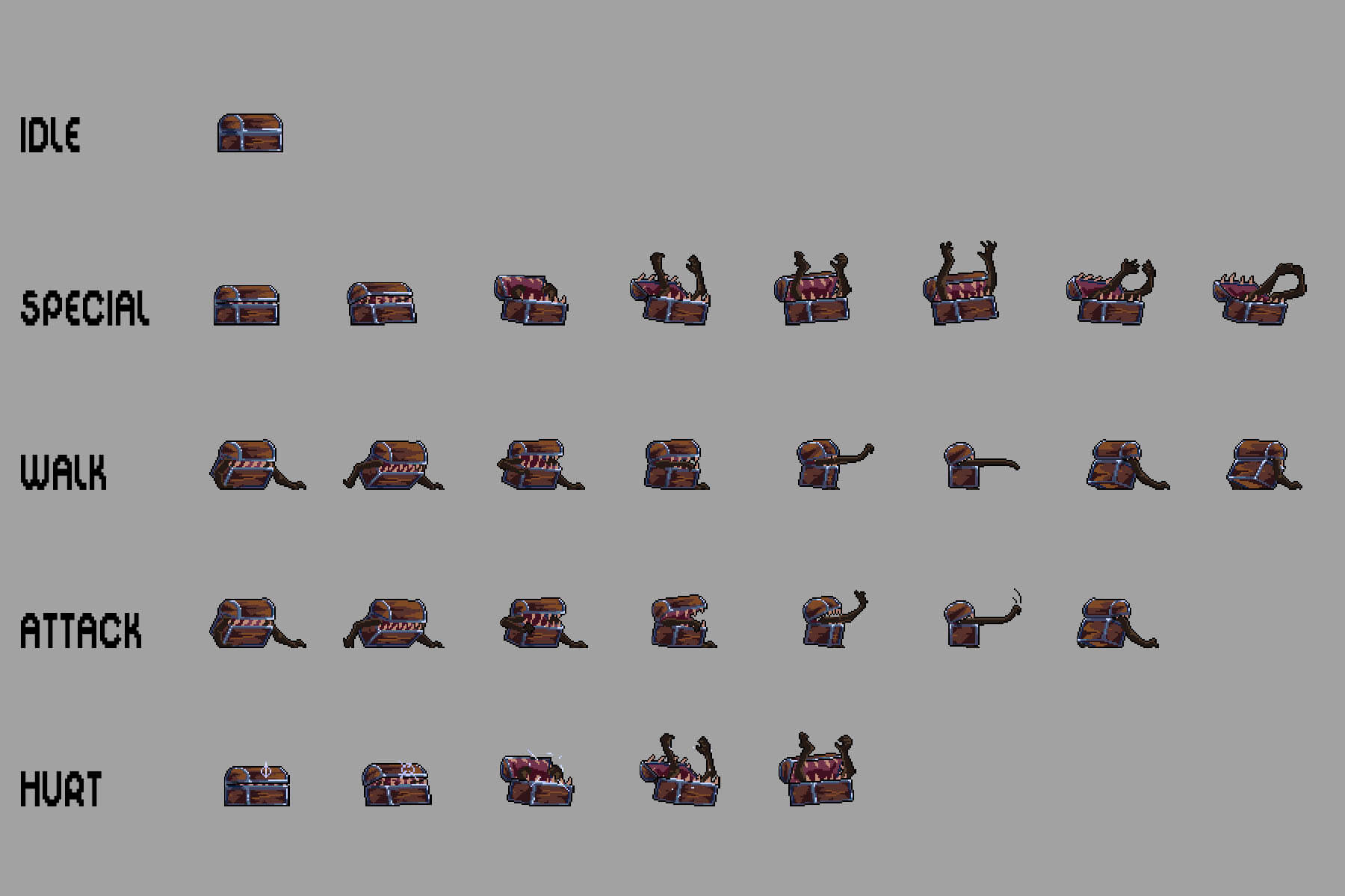 Mimic 2D Pixel Character Sprite Pack by 2D Game Assets on Dribbble