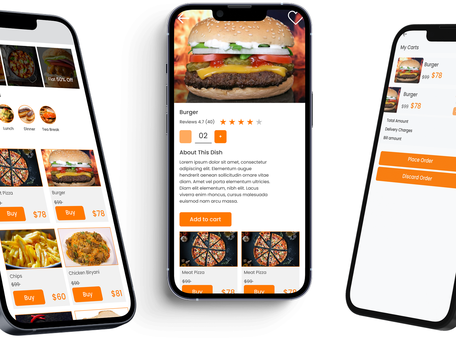 Food App UI by Kalim Hussain on Dribbble