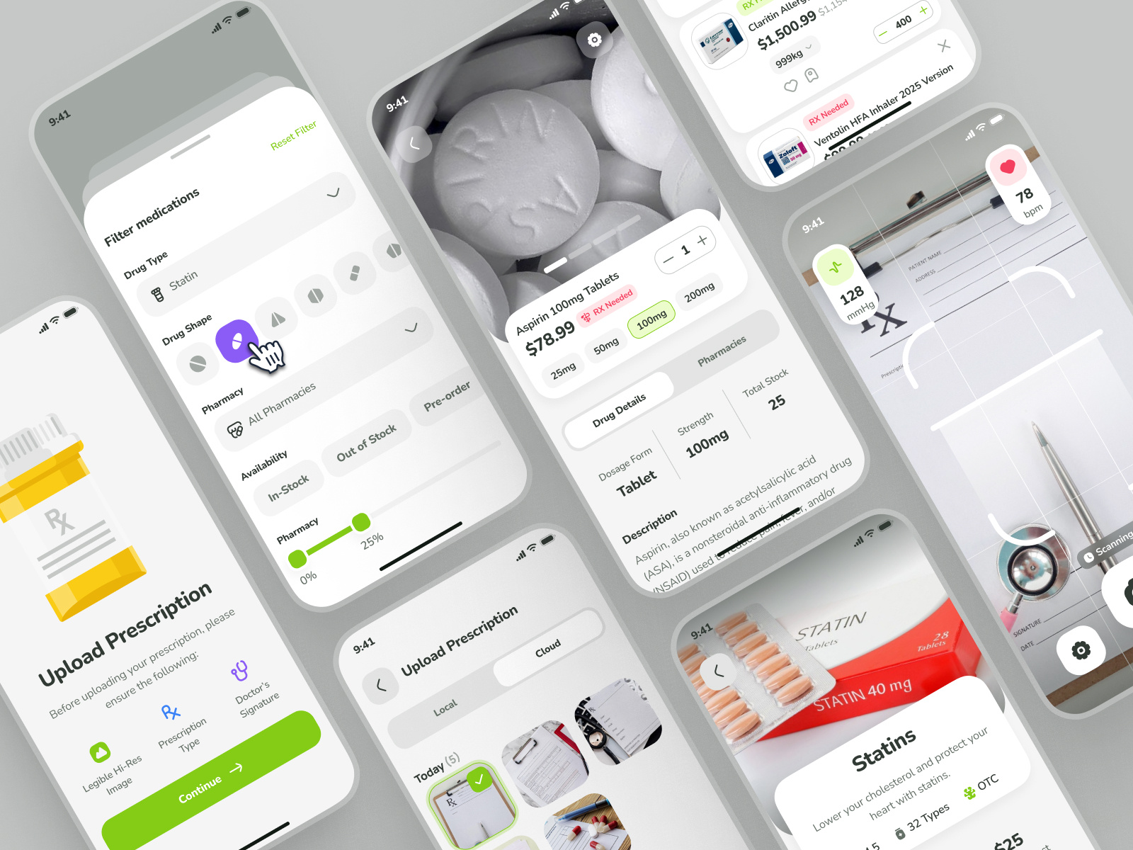 osler UI Kit: AI Telehealth App | Blood Pressure Monitor UIUX by ...