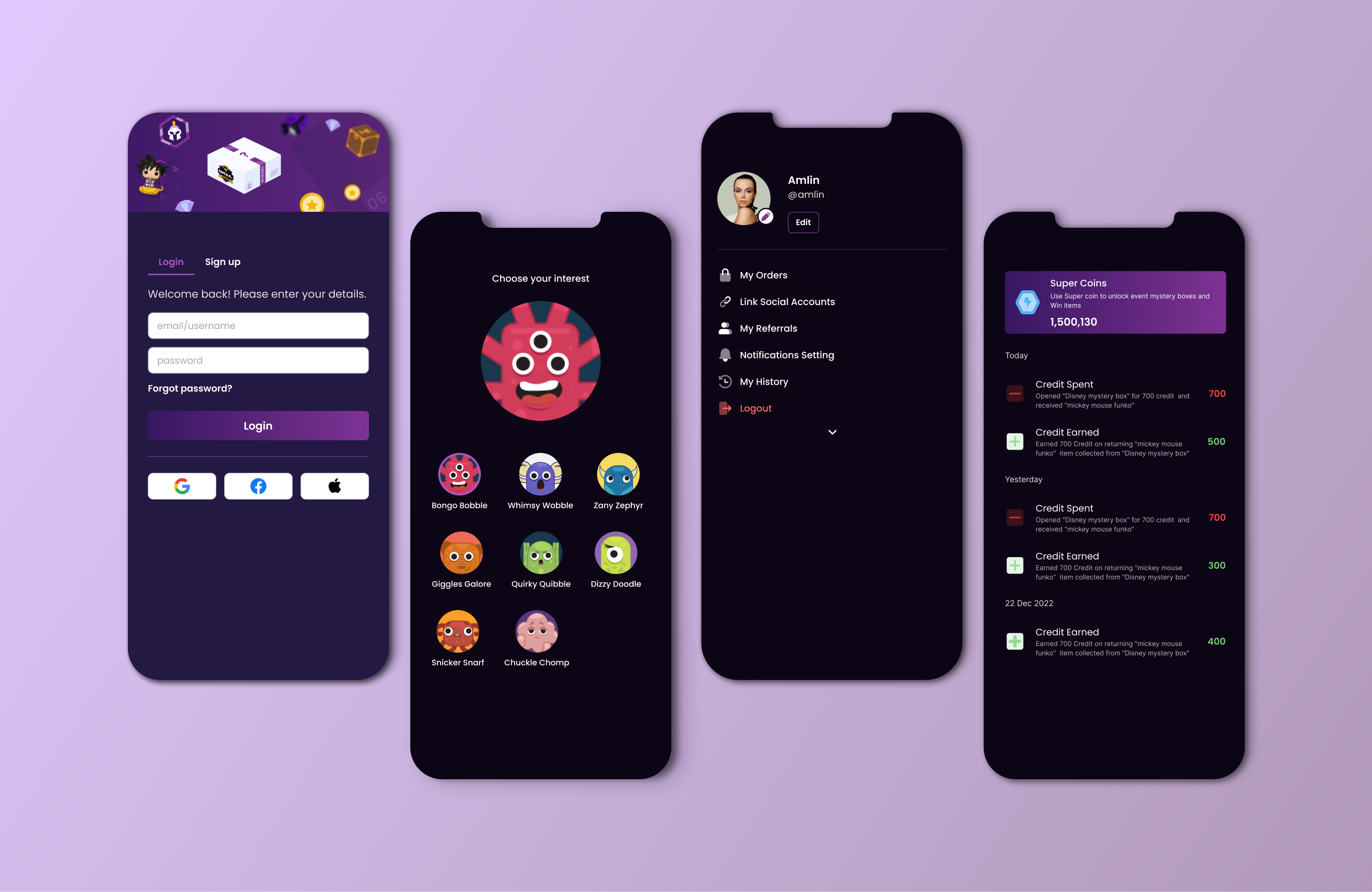 Grail Game Mobile App by M. Ammar on Dribbble