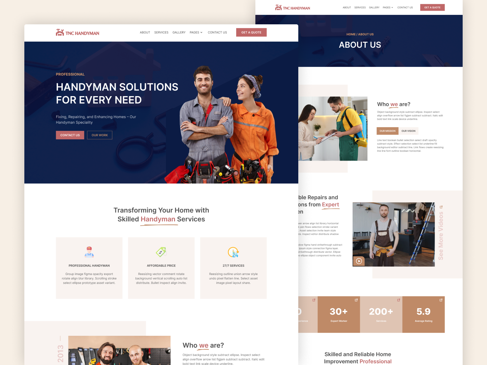 TNC Handyman - Construction Website Template by Ruhul Amin on Dribbble