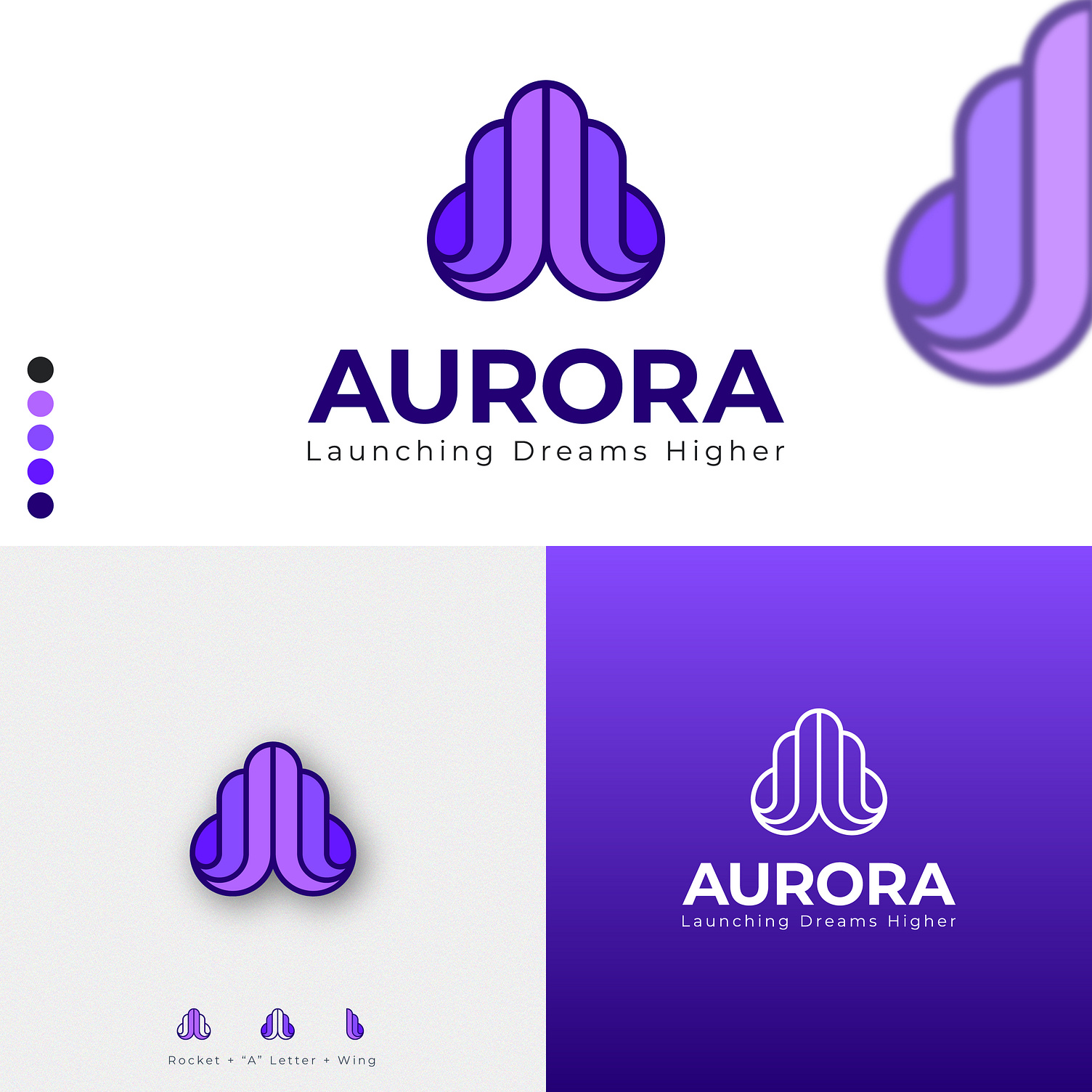 AURORA: Rocket Icon Logo Design by Md Khaled Saifullah on Dribbble